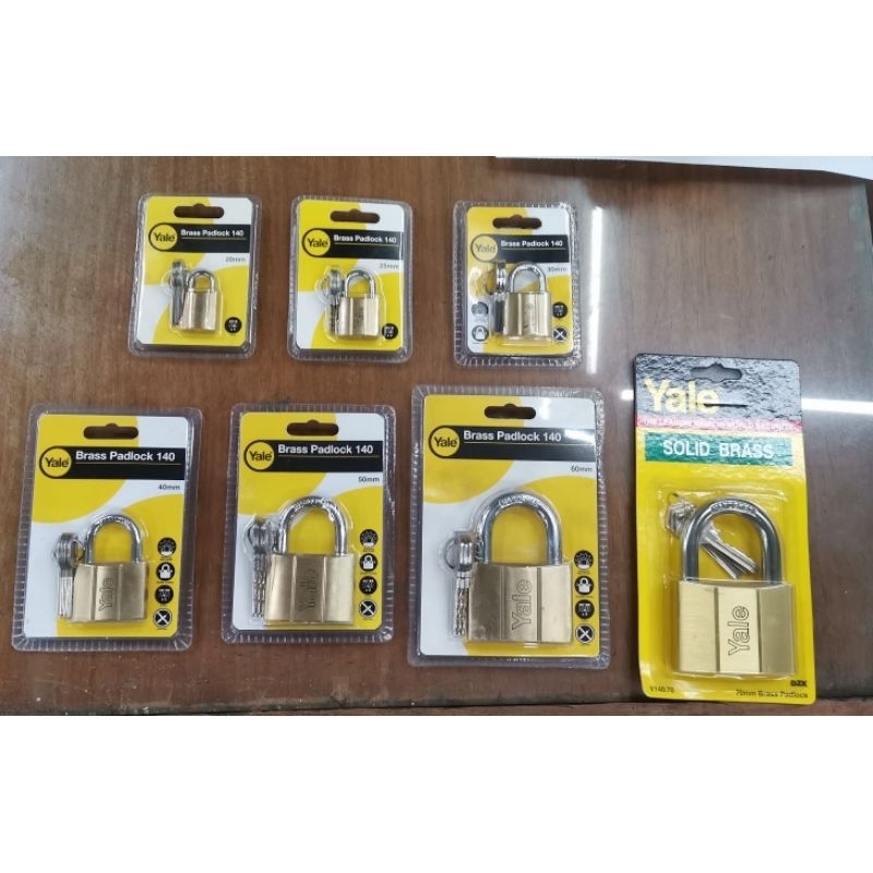 Yale Heavy Duty Solid Brass Body Padlock V140. 20mm/ 25mm/ 30mm/ 40mm / 50mm / 60mm / 70mm ...