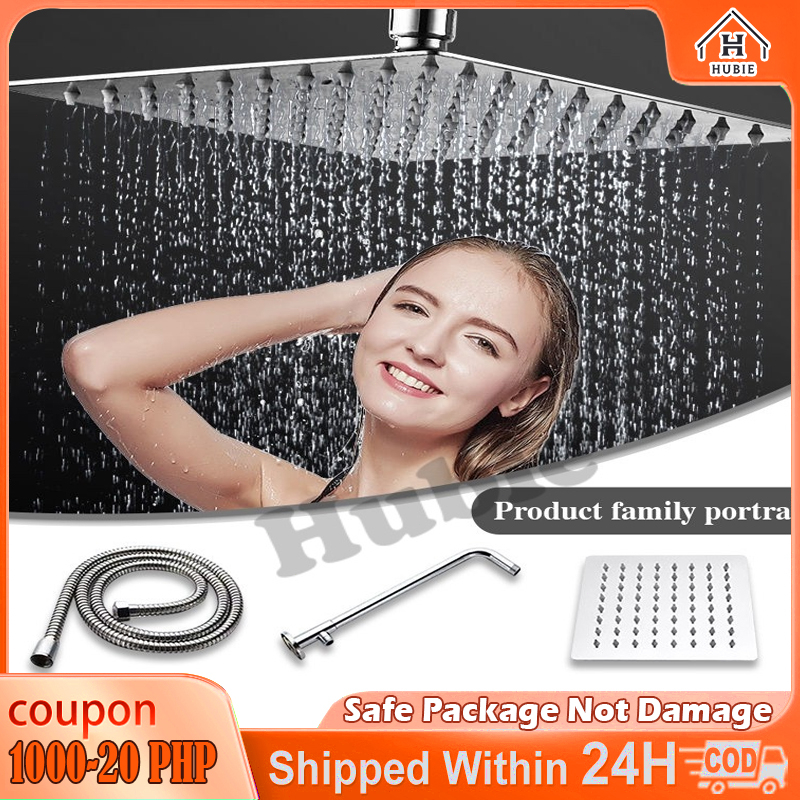 12 Inch High quality Stainless Steel 304 Square Shower Set square shape ...