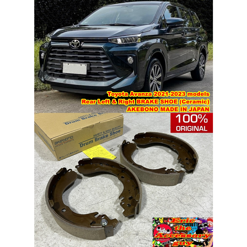 Toyota Avanza Rear Brake Shoe for 2021-2023 models (Original Akebono ...