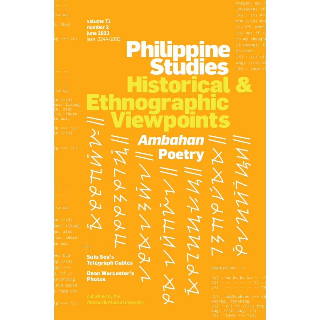 Philippine Studies (PSHEV) Vol 71, No 2 (2023): Ambahan Poetry | Shopee ...