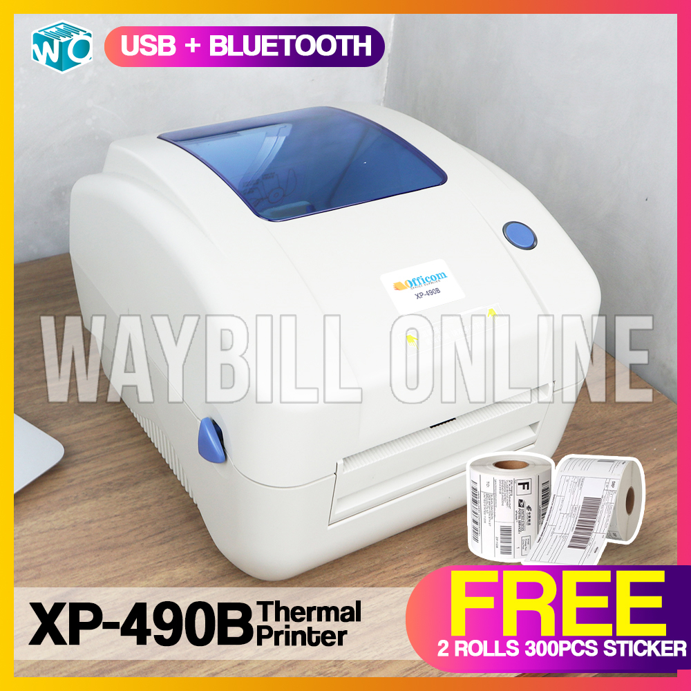 Officom XP-490B Thermal Printer A6 USB Label Barcode Printer Shipping ...