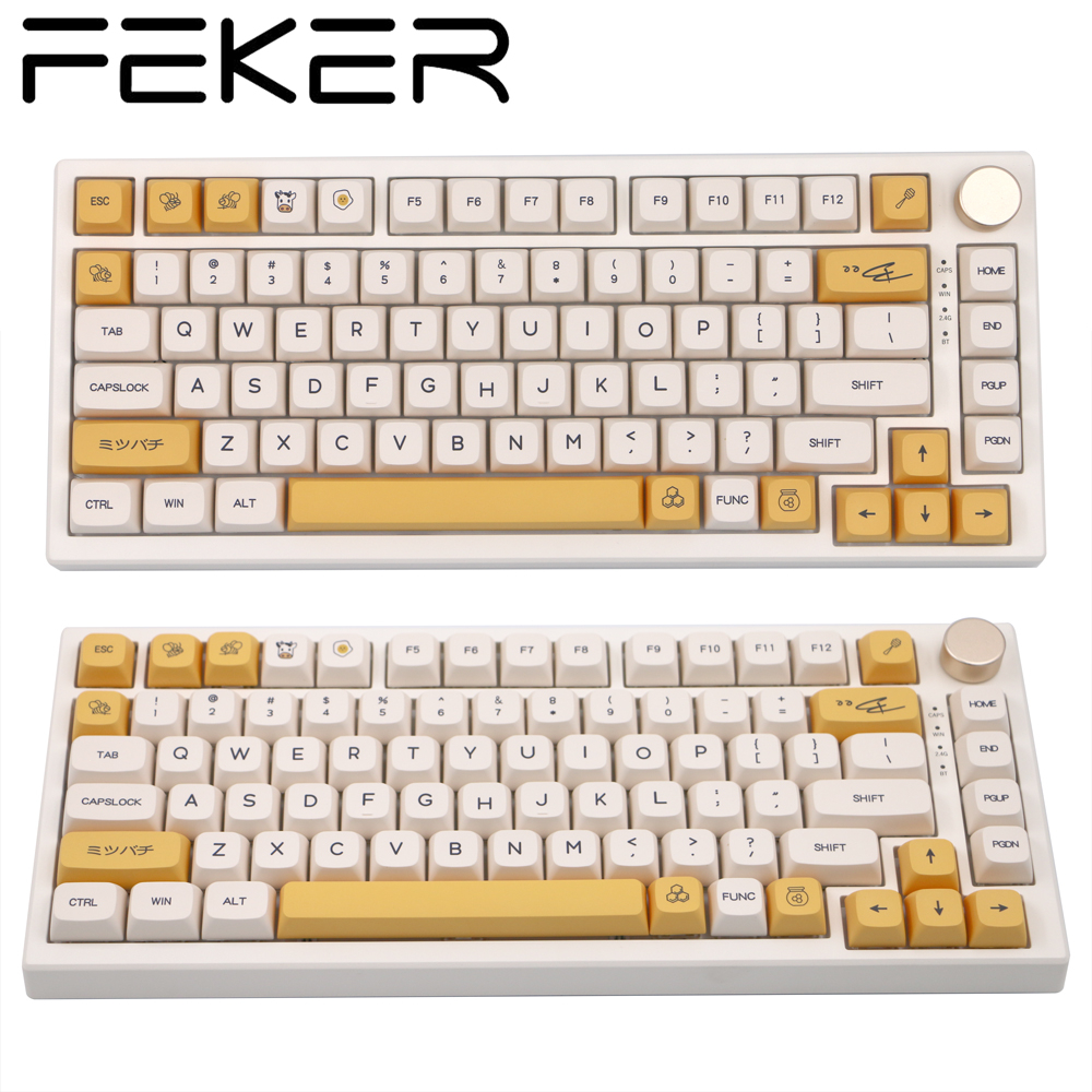 Mechanical Keyboard XDA Keycap Linear Switch Honey Key Cap Matcha White ...
