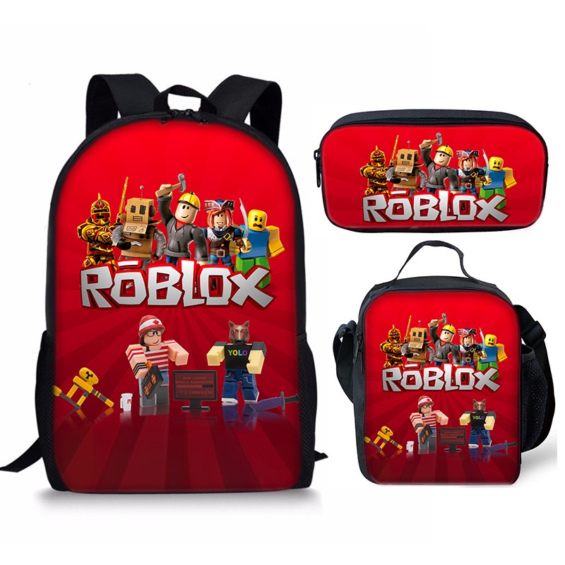 Roblox Student School Bag Meal Bag Pencil Case Robles Printed Backpack ...