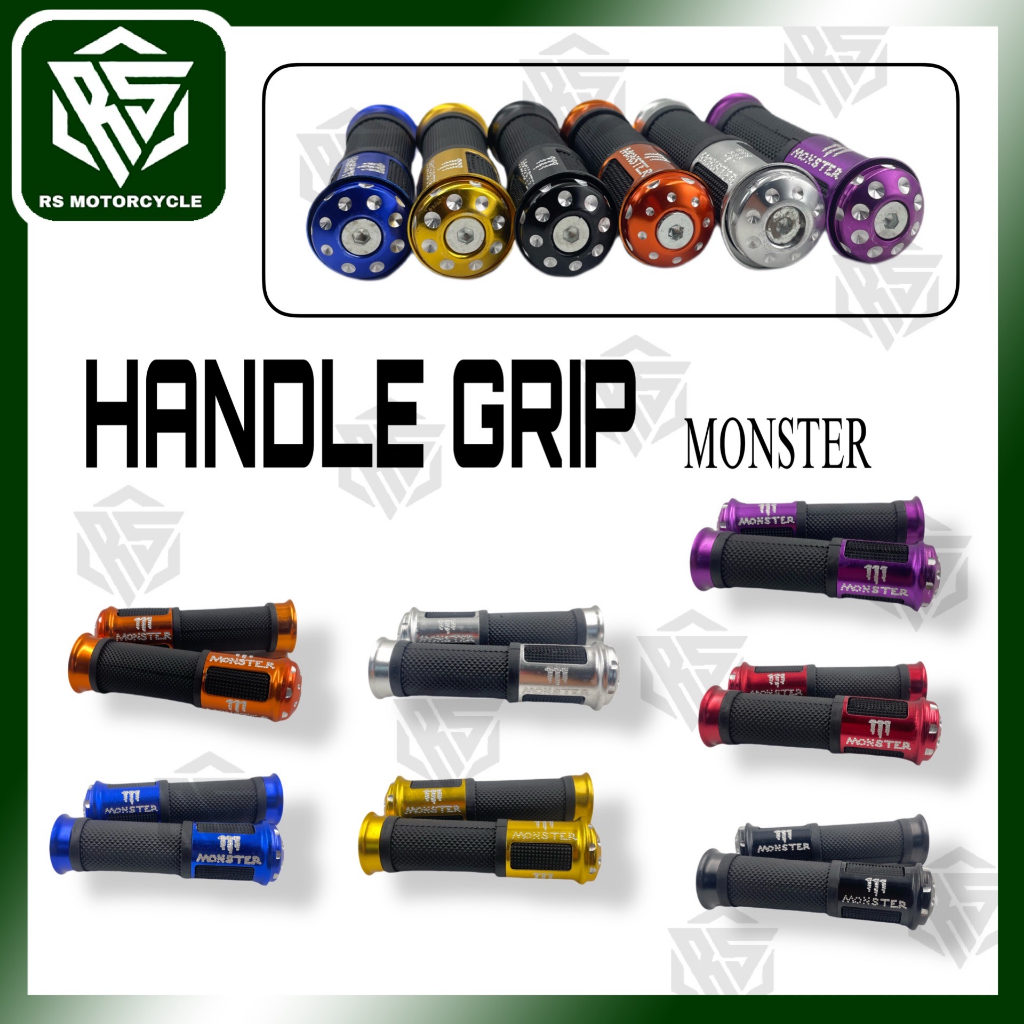 [RIDE SAFE] MOTORCYCLE HANDLE GRIP MONSTER UNIVERSAL | Shopee Philippines