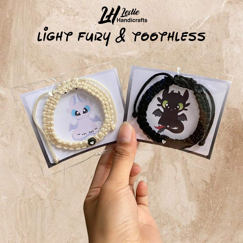 𝙇𝙃 / 2pcs Light Fury & Toothless Couple Knot Bracelet | Shopee Philippines