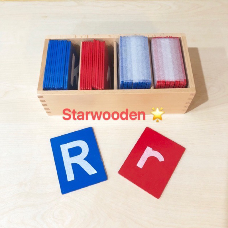 Montessori wooden sandpaper letter cards set | Shopee Philippines