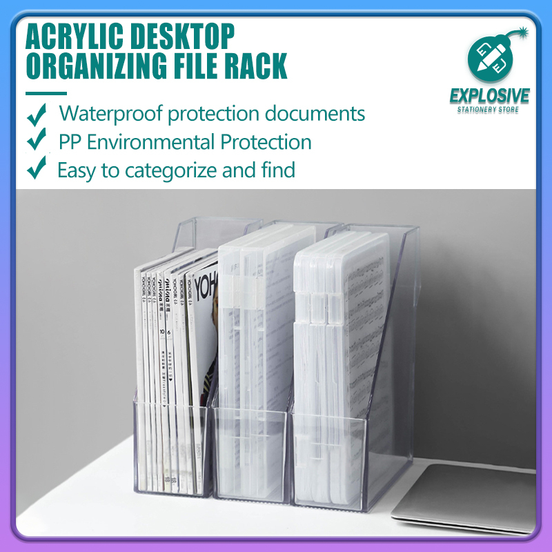 Minimalist Acrylic Slanted Office File Holder Organizer Desk File ...