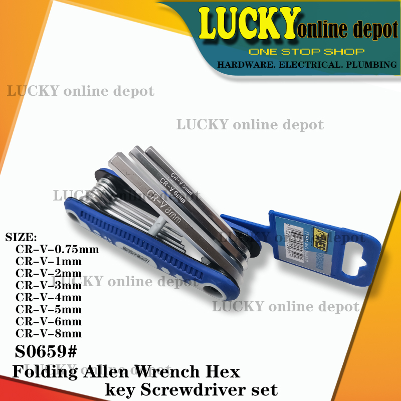 S0659 FOLDING ALLEN WRENCH HEX KEY SCREWDRIVER SET | Shopee Philippines
