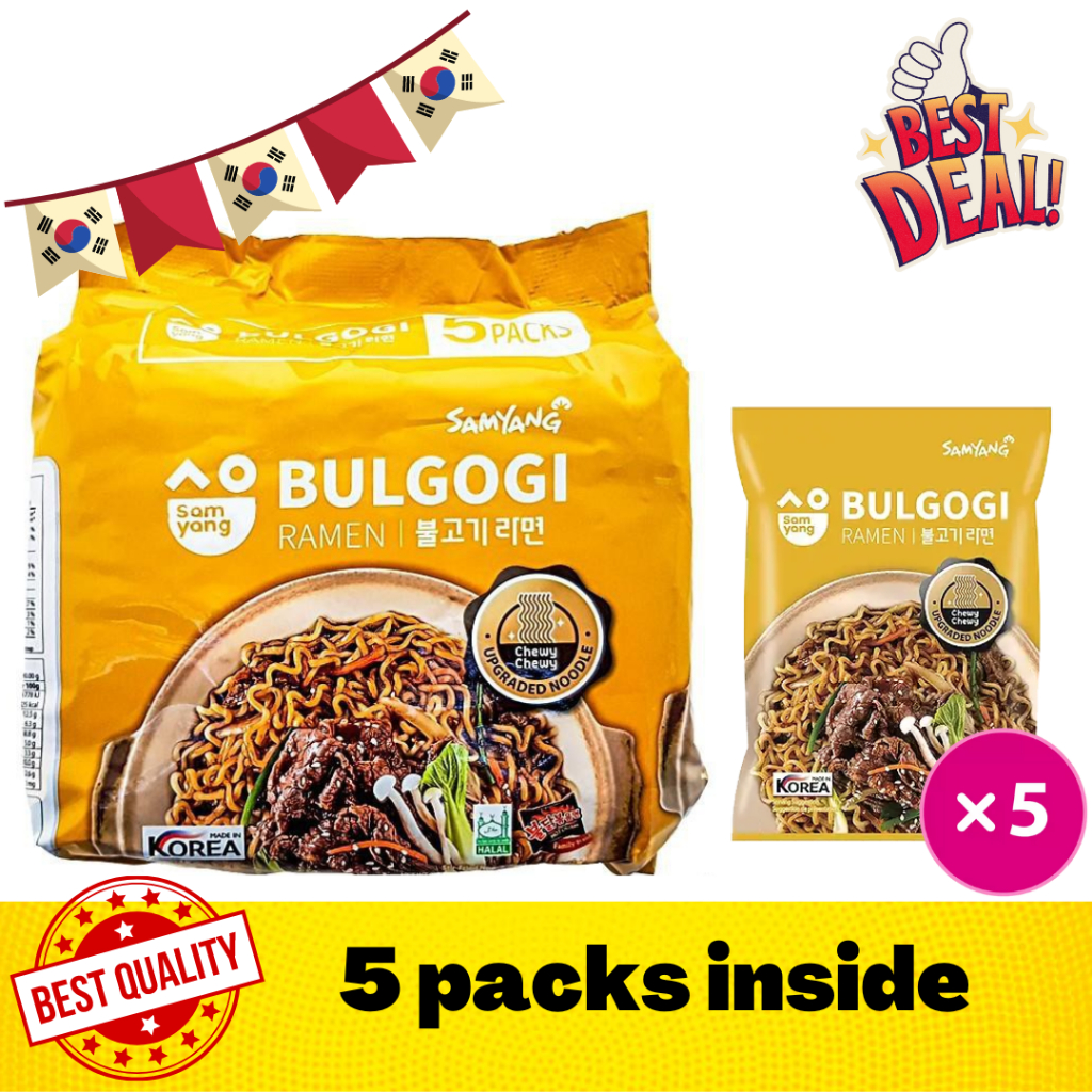 Samyang Bulgogi Ramen Stir-Fried Noodle 5x 80g | Shopee Philippines