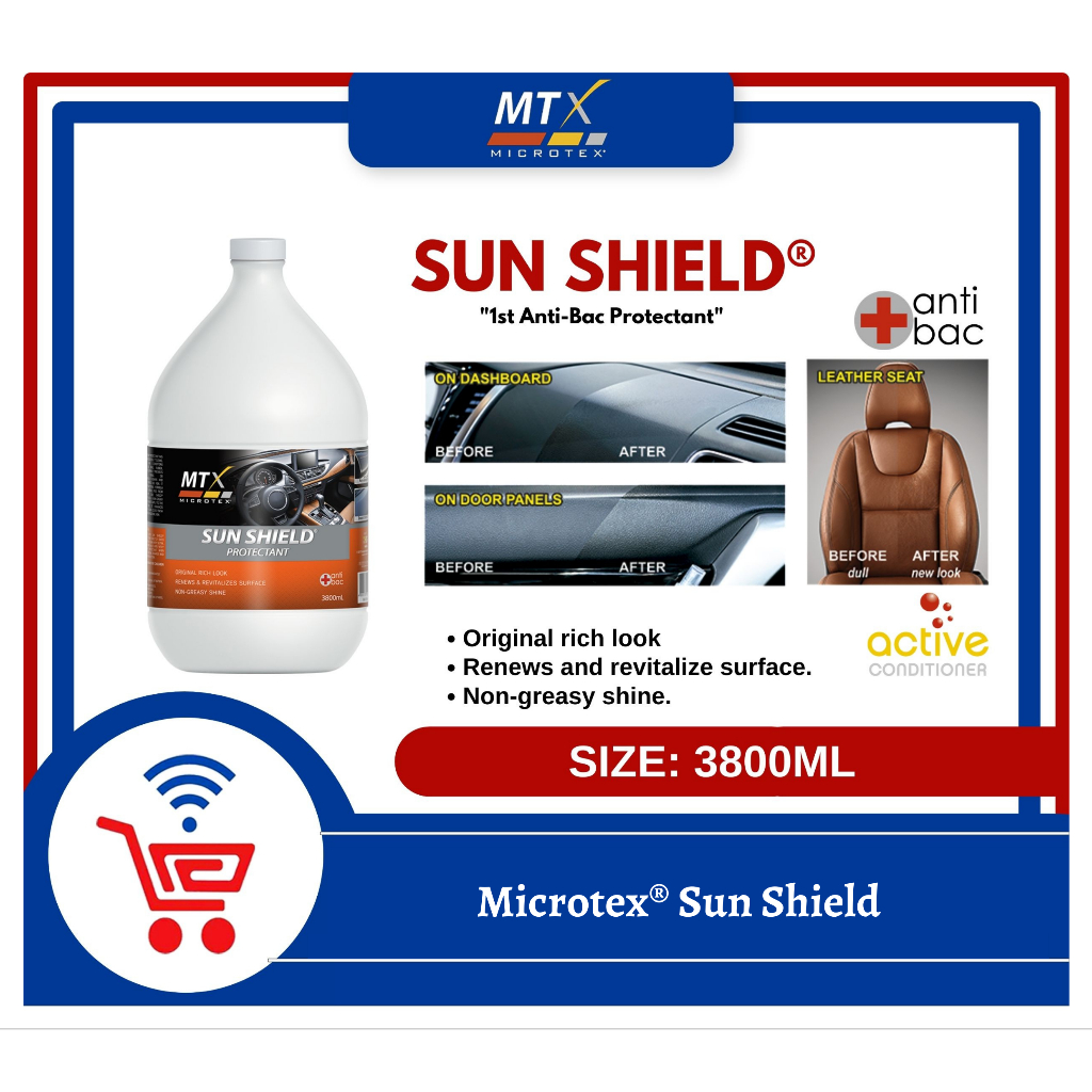 Microtex MTX Car Care Sun Shield Protectant Anti-Bacterial Car Interior ...