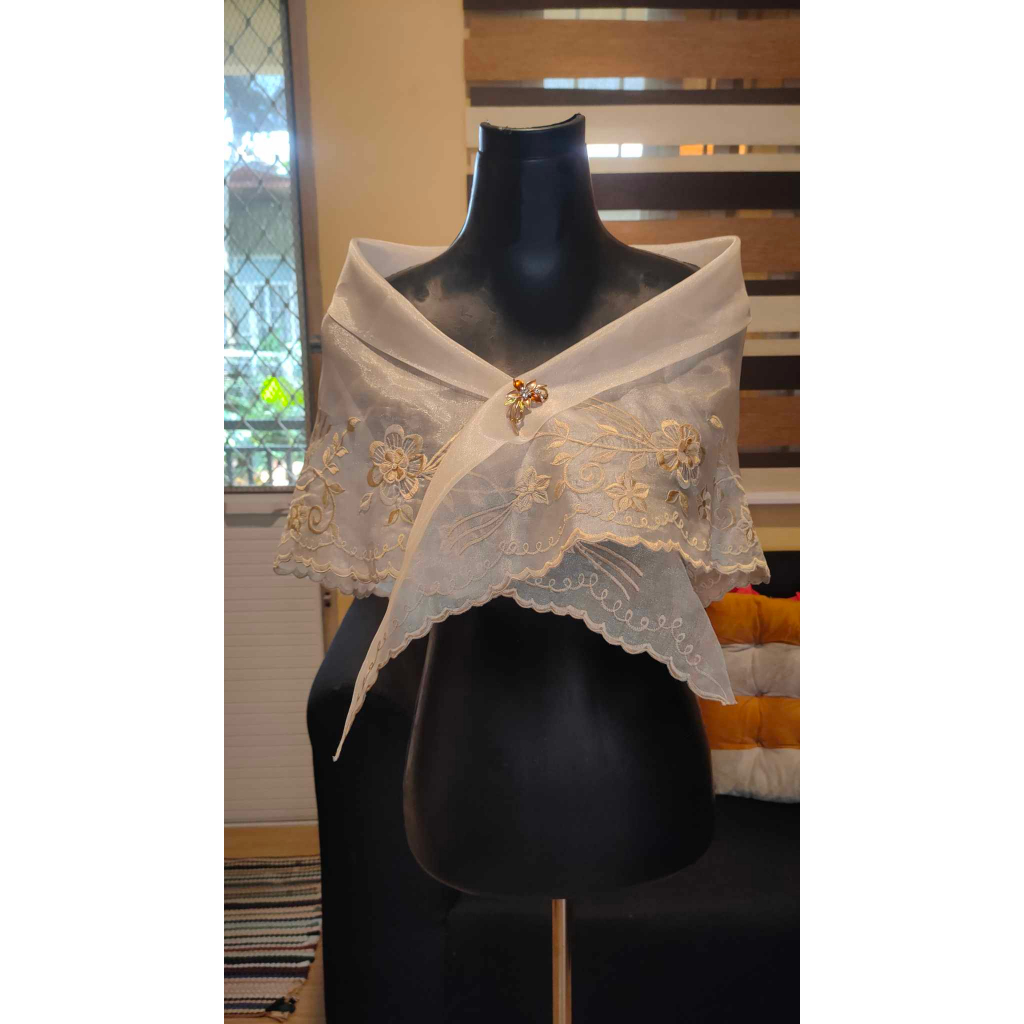 FILIPINIANA ALAMPAY (EMBROIDERED) PINYA ORGANZA | Shopee Philippines