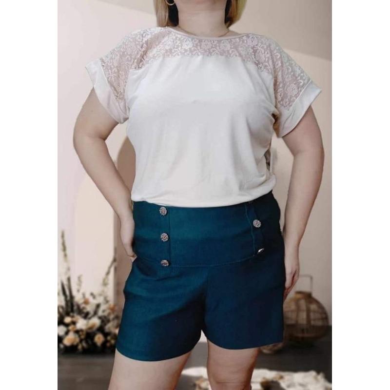 plus High waist Short with 2 front little pockets( up to 38 inches) | Shopee Philippines