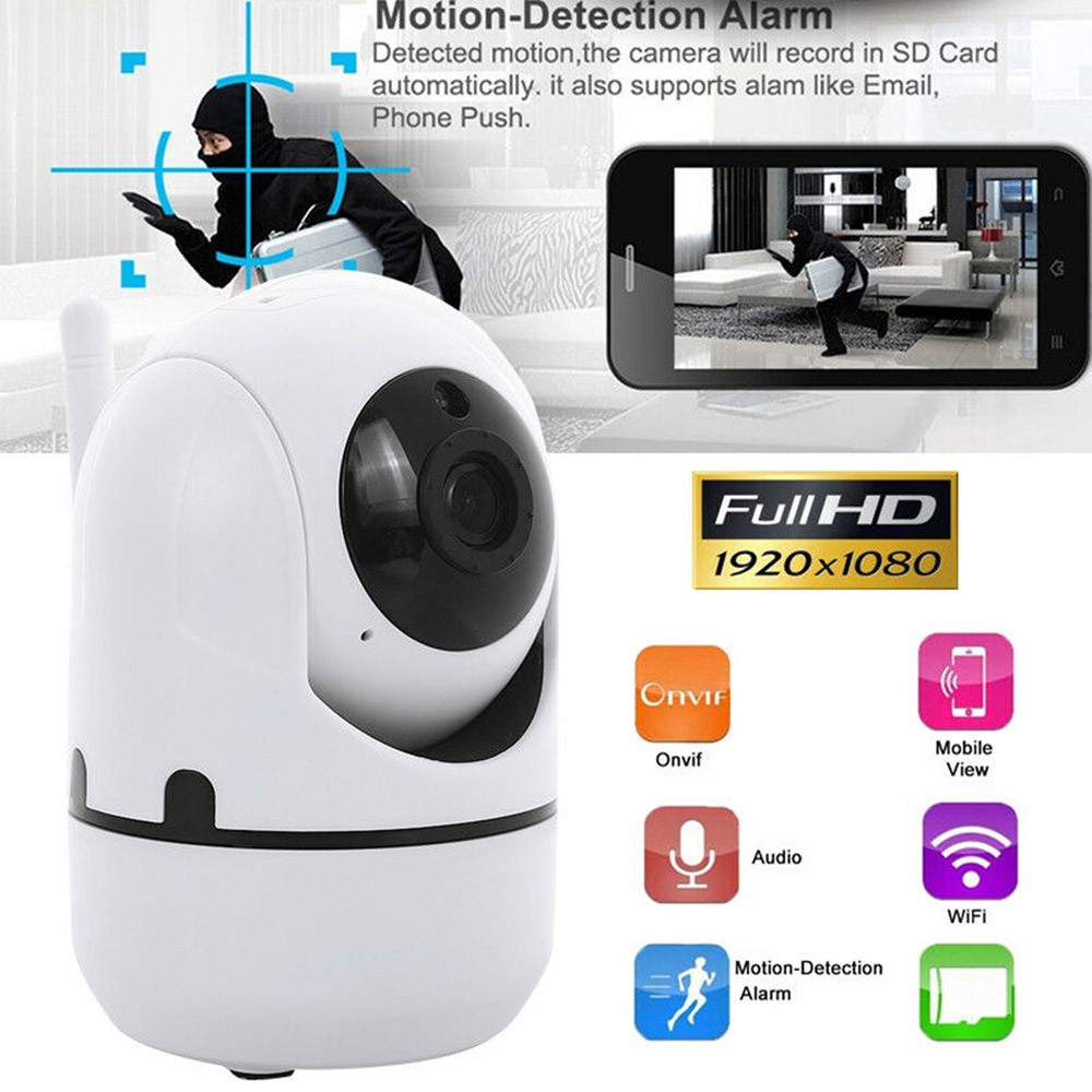 1080P Ycc365 wireless WiFi APP cloud remote CCTV Camera 360° Automatic ...