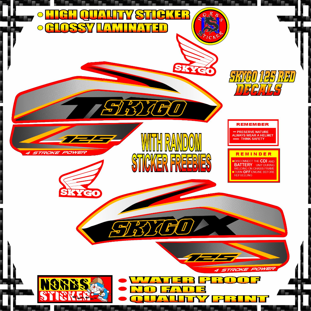 skygo 125 red decals | Shopee Philippines