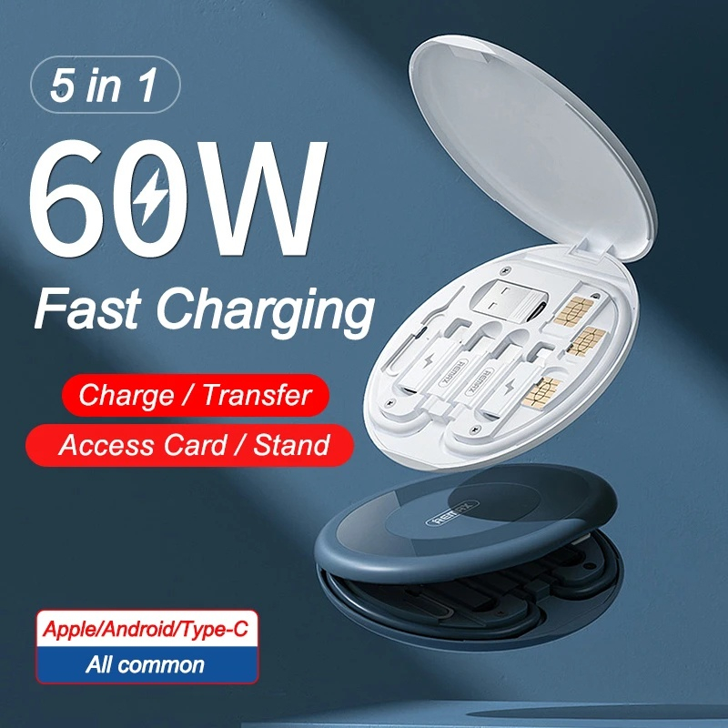 9 in 1 Multifunctional 60W Fast Charging Cable Type c, Micro, Ip ...