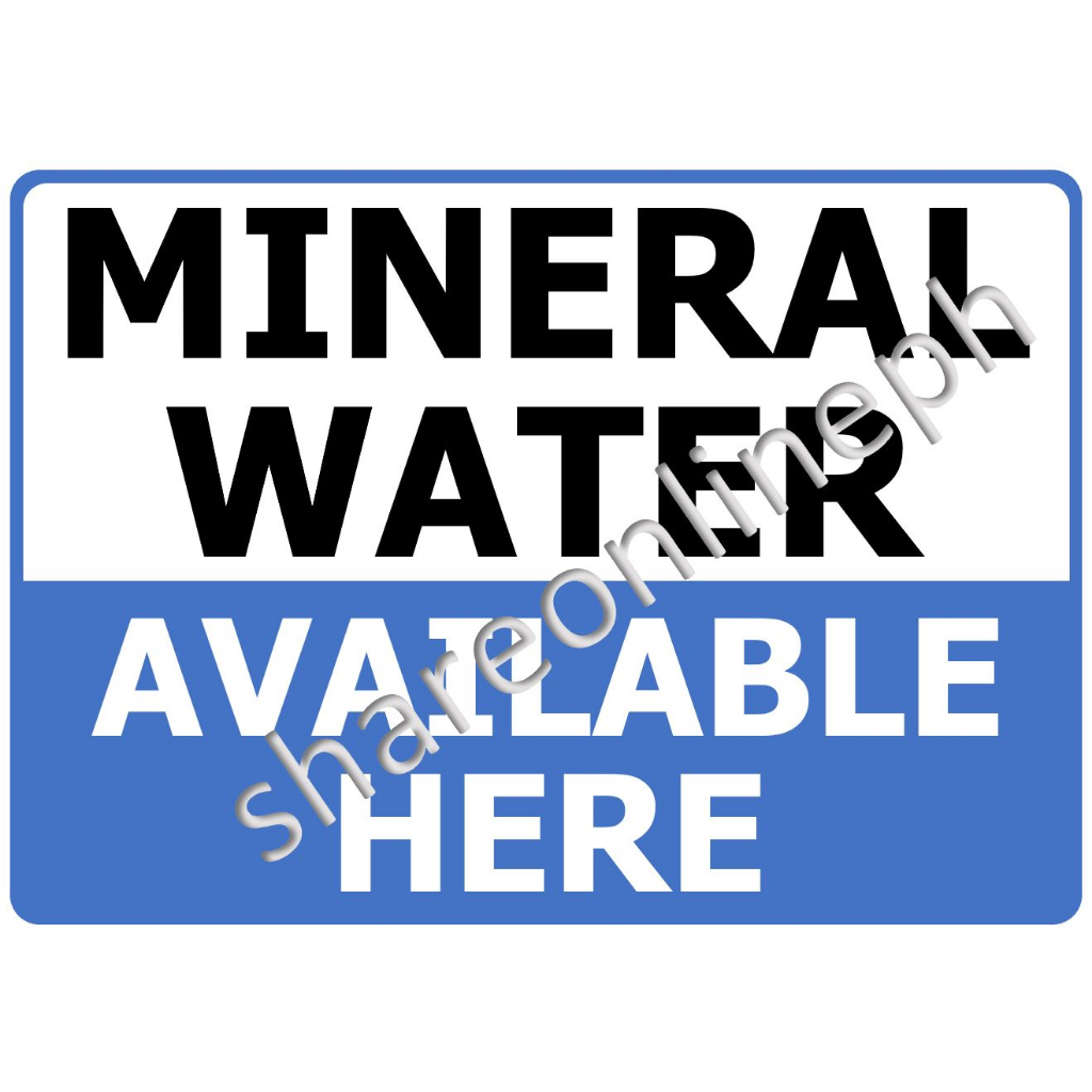 Mineral Water Signage Sign Boards Laminated Signages | Shopee Philippines