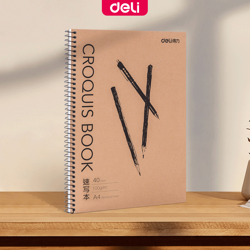 Deli A4/B5/8K Professional Sketchbook 40Sheets Art Drawing Book School ...