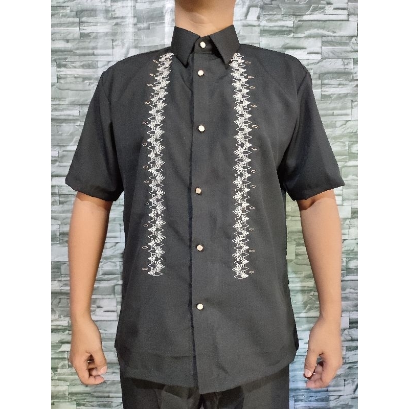Polo Barong Shorts Sleeve.Miyaki Fabric | Shopee Philippines