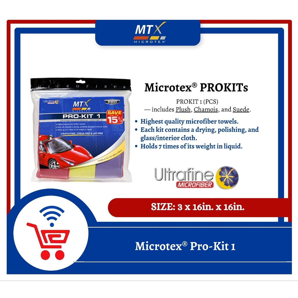 Microtex MTX Pro-Kit 1 The Complete Professional Microfiber Kit (Plush ...