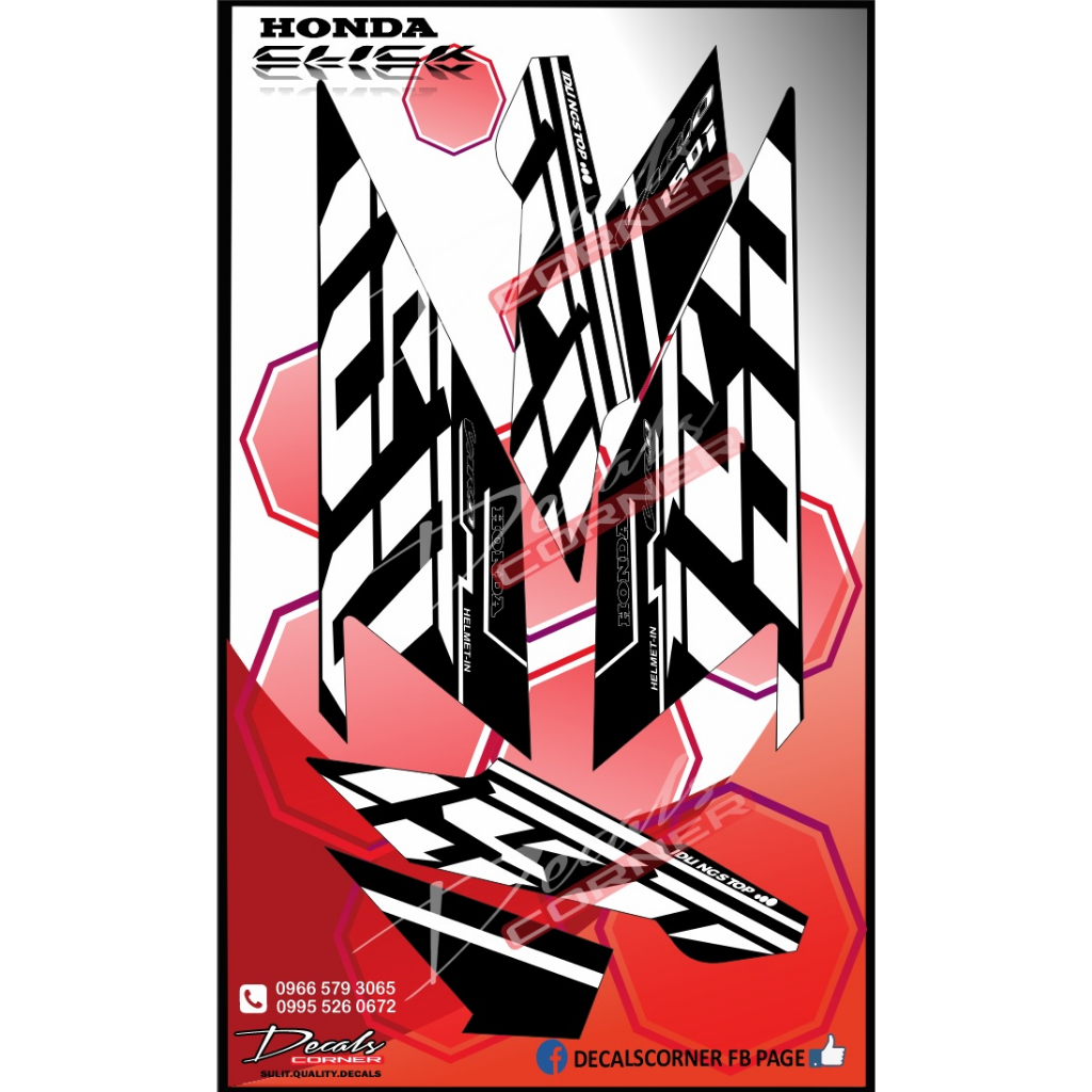 Honda Click V1 Stock design Sticker | Shopee Philippines