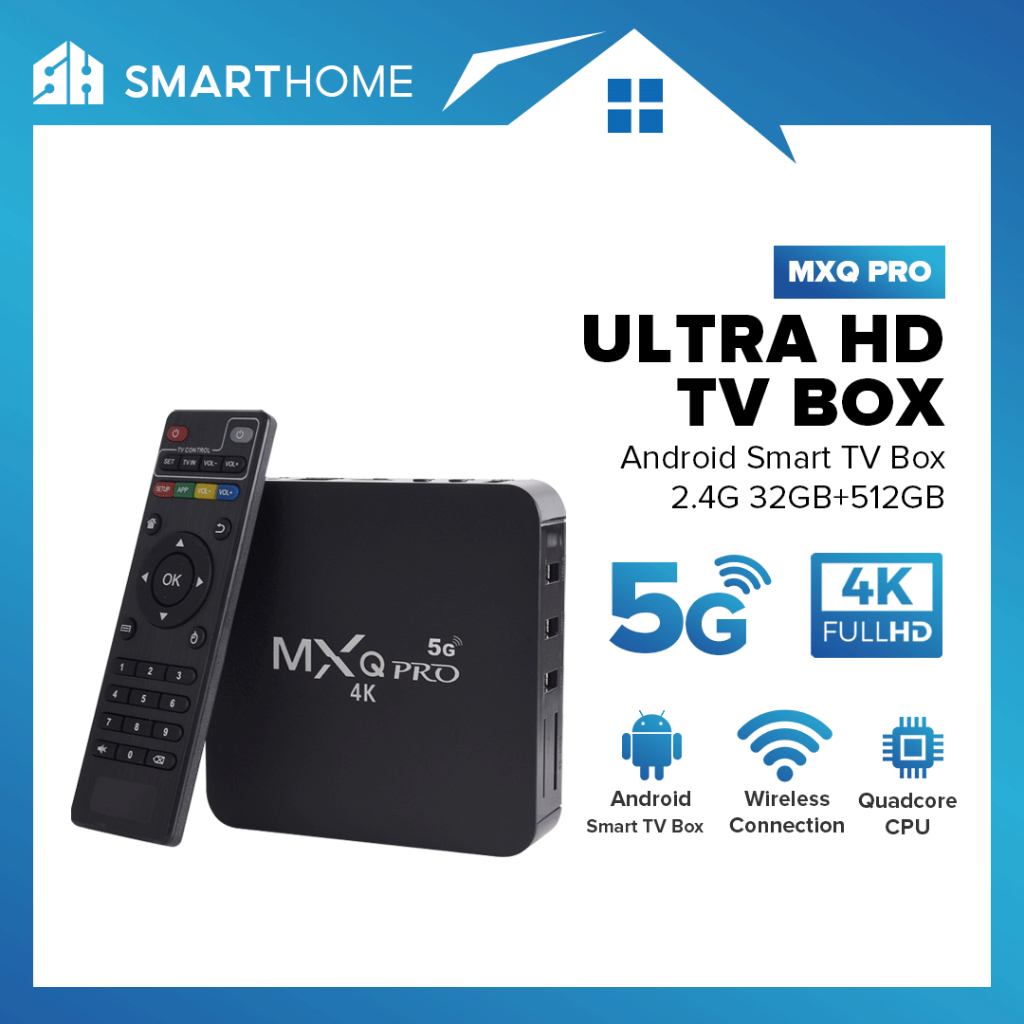 MXQ PRO 8+128GB Smart TV Box 4K HD 2.4GHz/5G WiFi Connect Media Player Android 10 Set Top TV Box ...