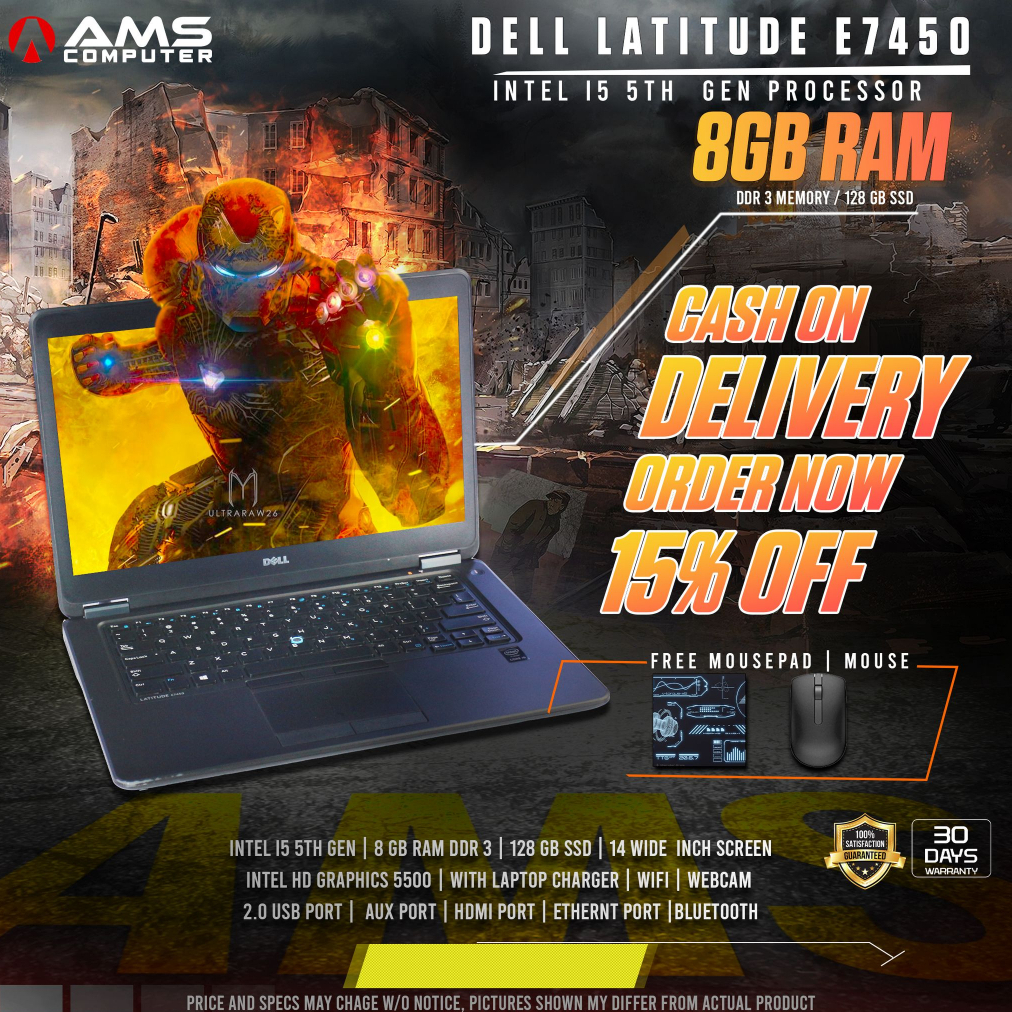 Laptop Dell Latitude E7450 I5 5TH GEN 14 WIDE DISPLAY INTEL HD GRAPHICS ...