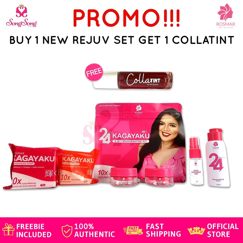 ROSMAR 6-in-1 New Improved 24Hrs Kagayaku Rejuvenating Facial Set with ...