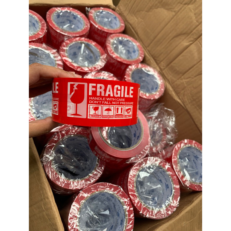 90 rolls 2inch x 100 meter Fragile handle with care tape and no return ...