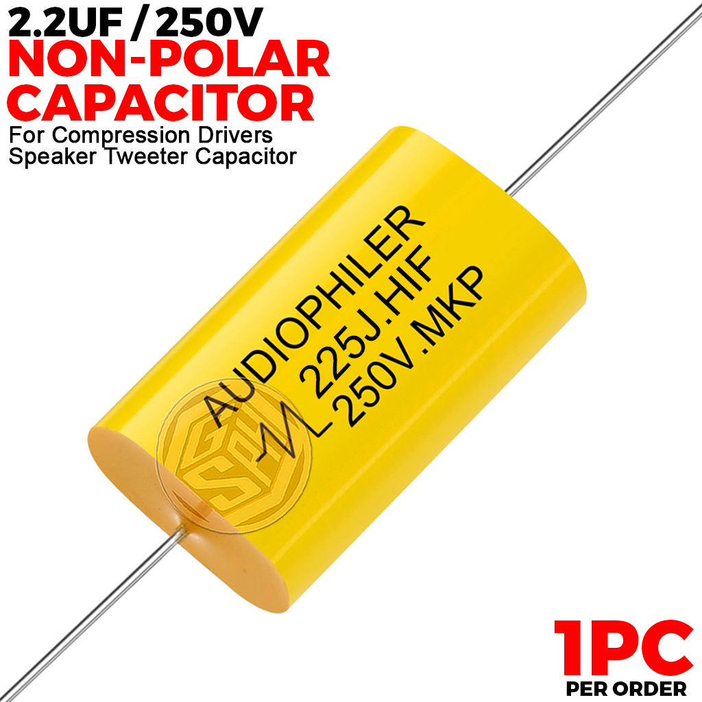 2.2UF/250V Tweeter Capacitor Audiophiler Non Polar Capacitor for Tweeter/Driver Units/Speakers ...