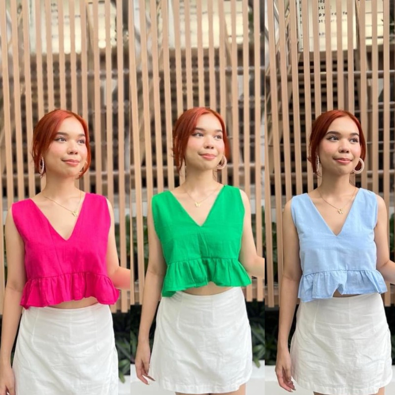 Claire Linen Two Way Top | Shopee Philippines