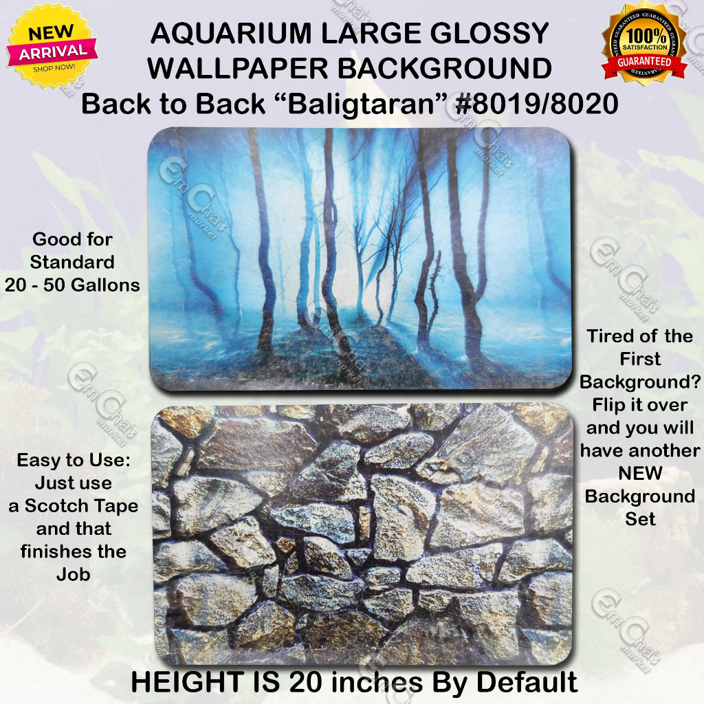 JTC Aquarium Background LARGE "Baligtaran" #8019/8020 Vinyl for 20-50 ...