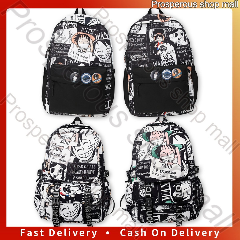 Anime One Piece Backpack for School Waterproof Packbag Napsack Nylon ...