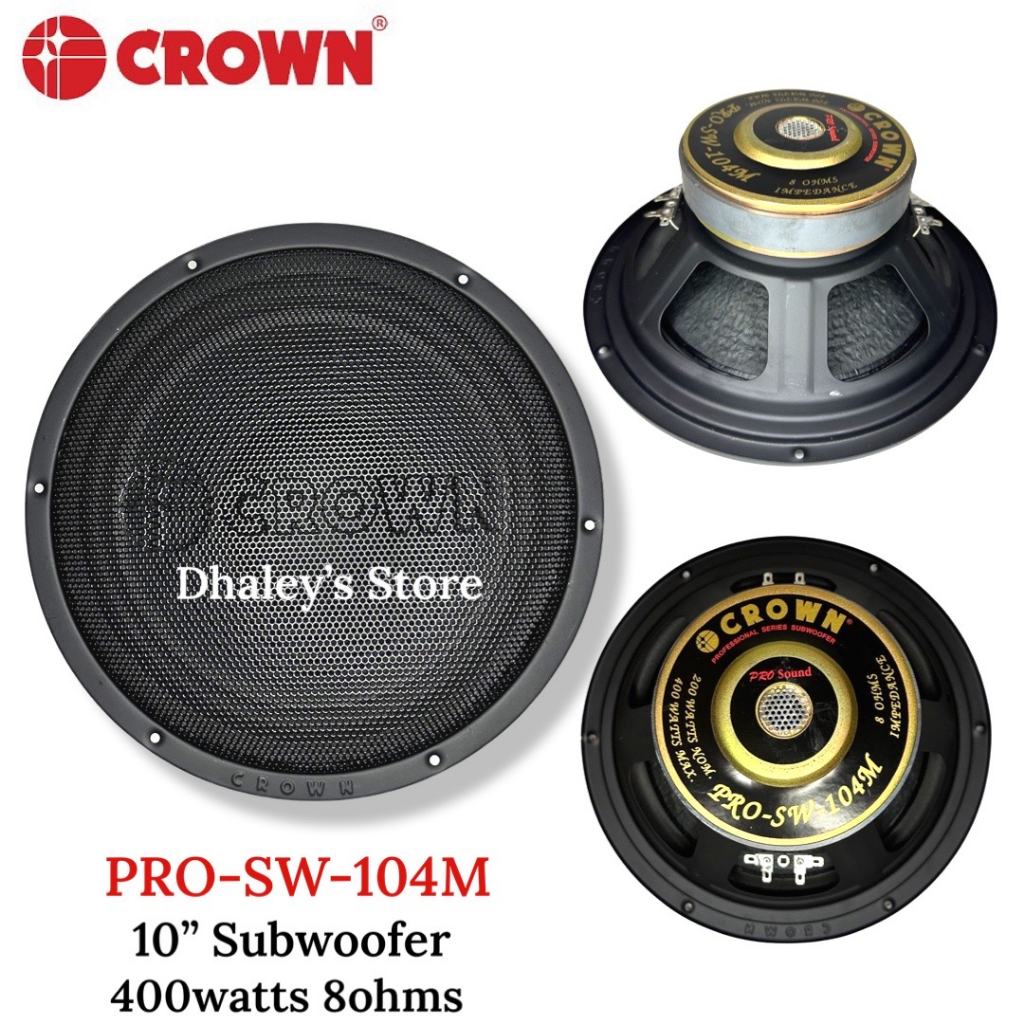 Original Crown PRO-SW-104M 10" Subwoofer Speaker 400watts 8ohms Dual Impedance PROSW104M 10inch ...