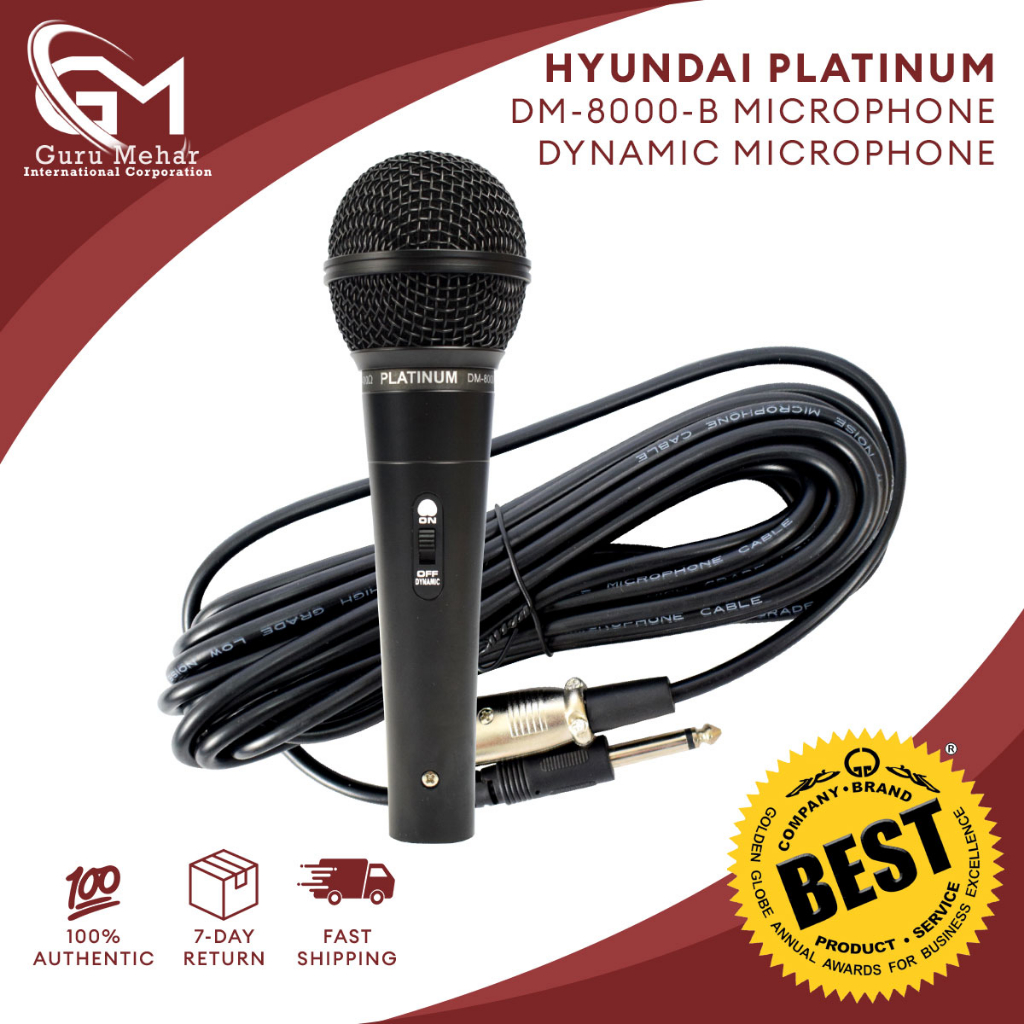 Hyundai Platinum Dm 8000 B Hyper Capdiod Dynamic Microphone Platinum Karaoke Microphone System