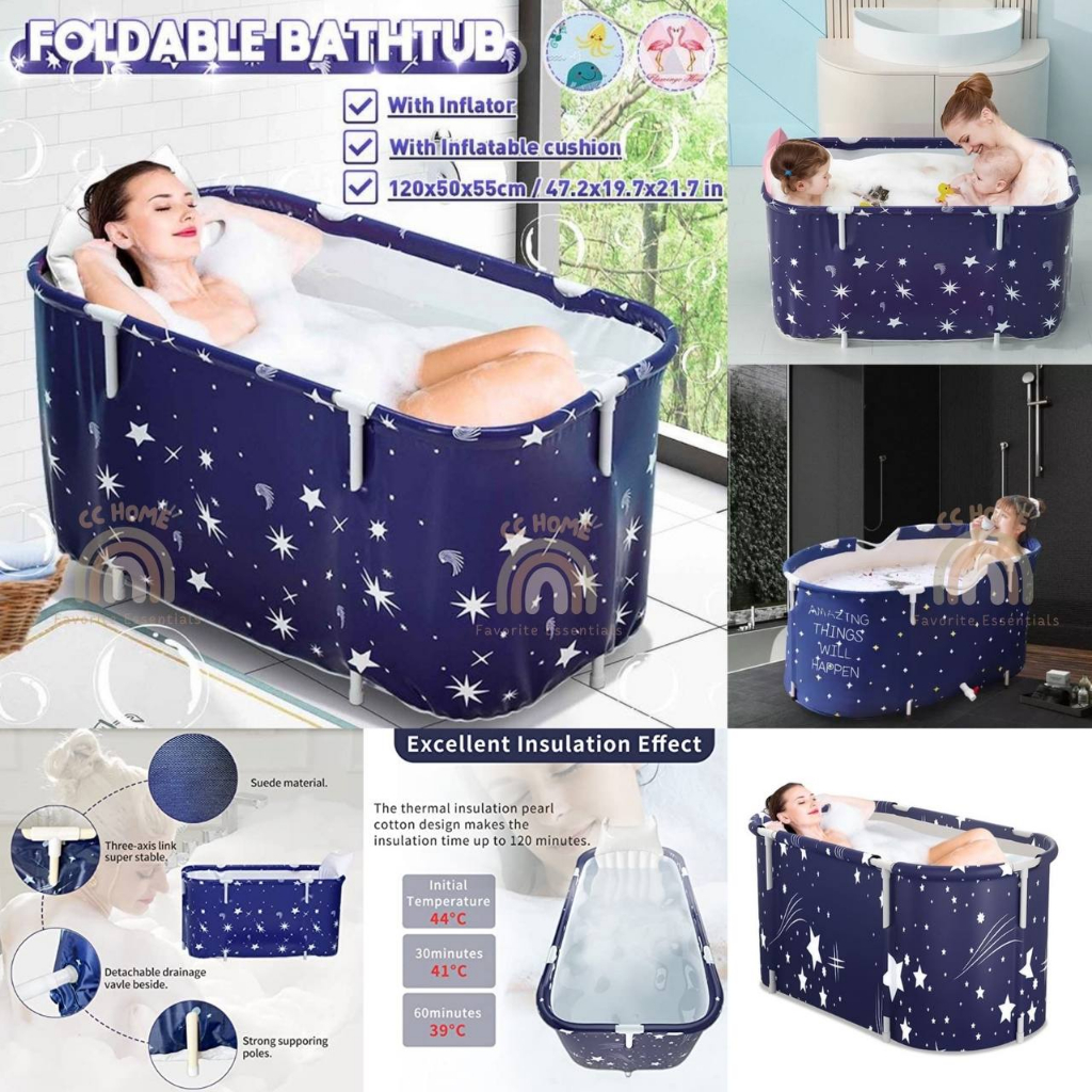 CC Portable Foldable Bath tub for Adult Kids Folding Bathroom Bathtub ...