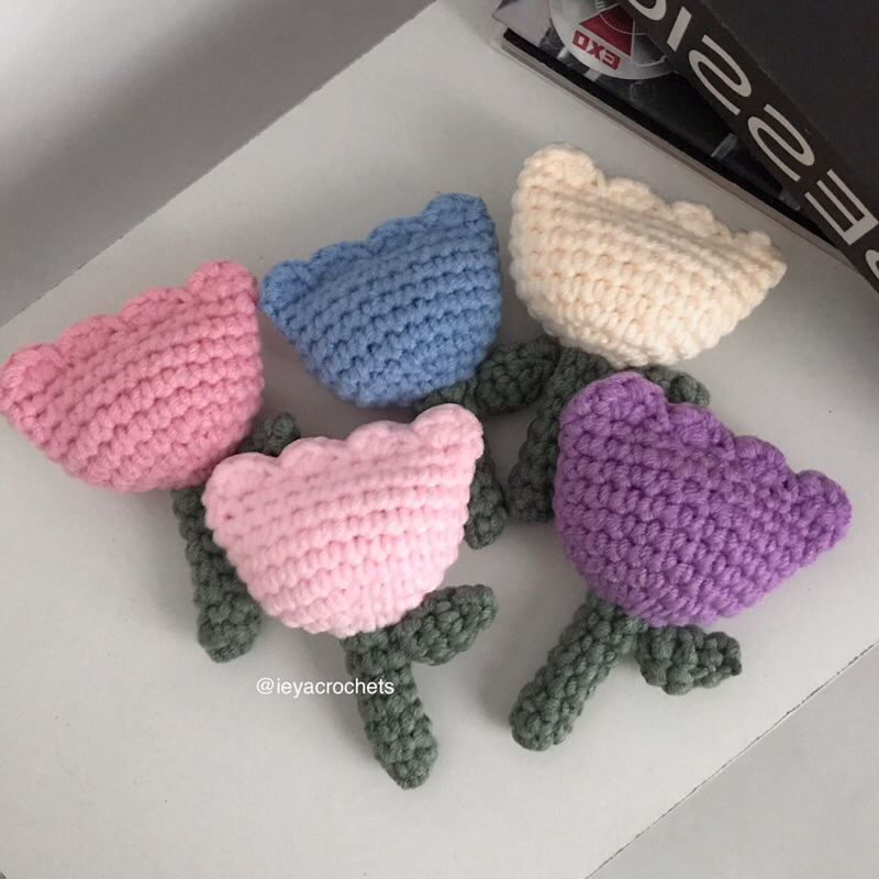 Crochet Tulip Keychain | Flower Tulip Amigurumi | Shopee Philippines