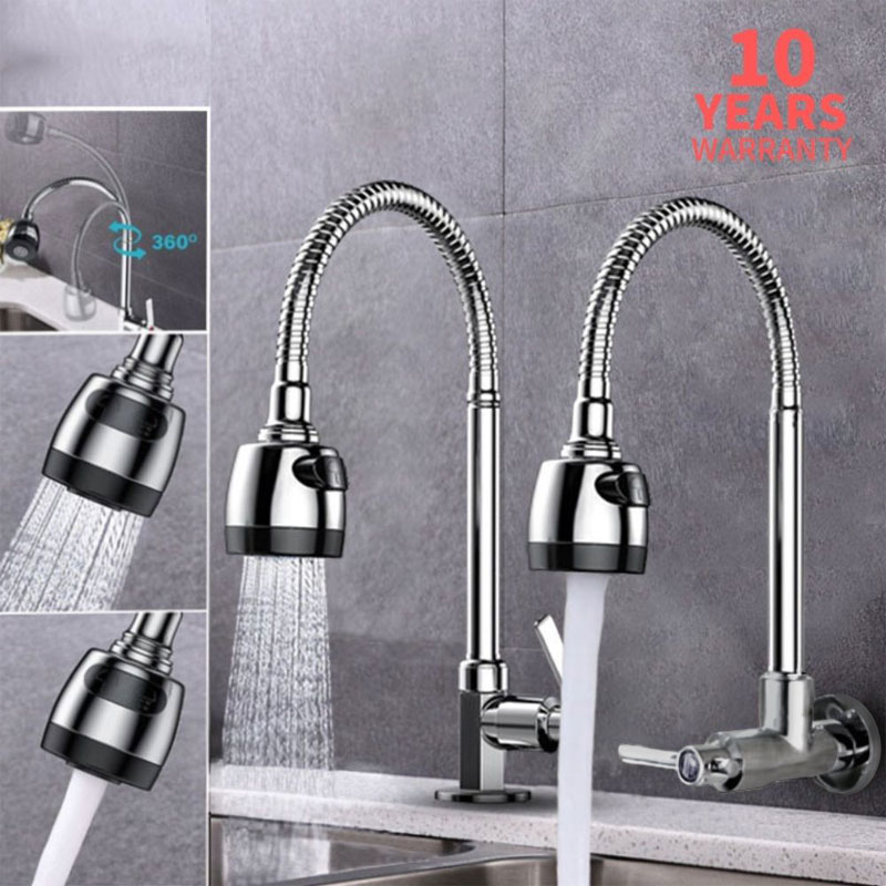 304 Kitchen Faucet Pull Flexible with Sprayer Stainless Sink Wash Tap ...