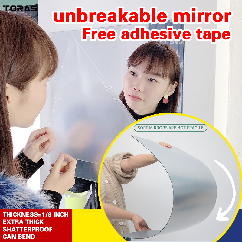 DIY HD Mirror Wall Sticker Acrylic Splicing Can Be Bent Mirror Self ...