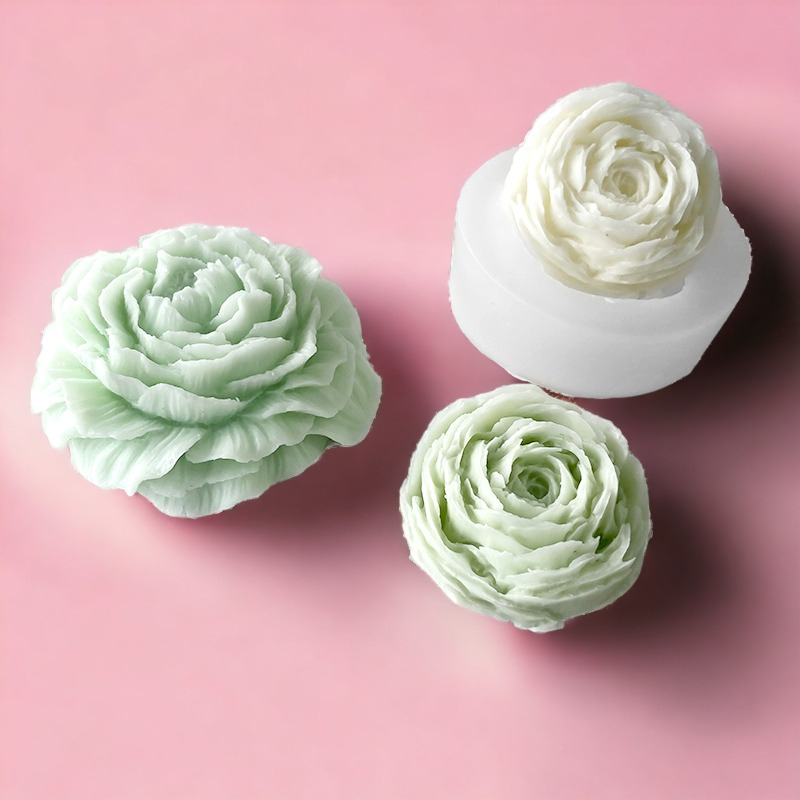 Peony Flower Silicon Mold, 3D Flower Mold for Candle High Quality ...