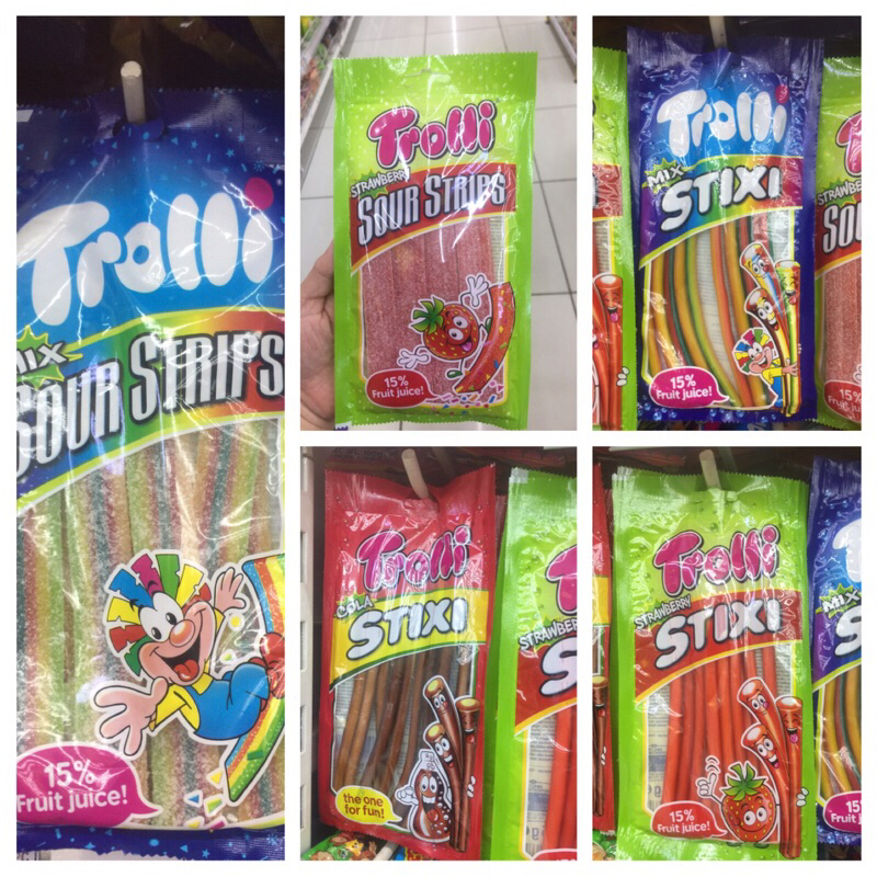 Trolli Mix/Strawberry Sour Strips/Mix/Strawberry/Cola Stixi 85g ...