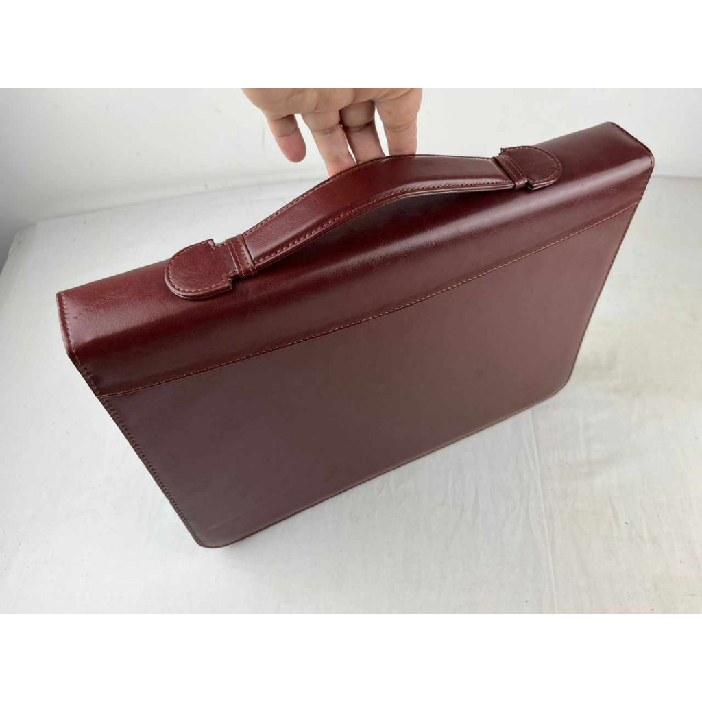 Leather Portfolio Bag With Handle | Long size. Free engrave name ...
