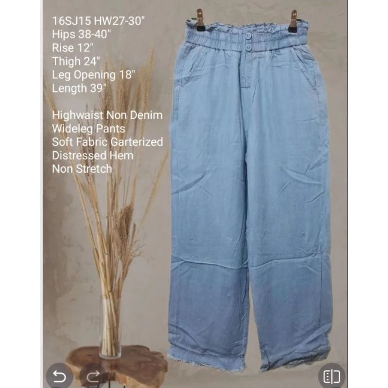 ON SALE HW27-28" Women's Fashion Korean Style Wide Leg Denim Square ...