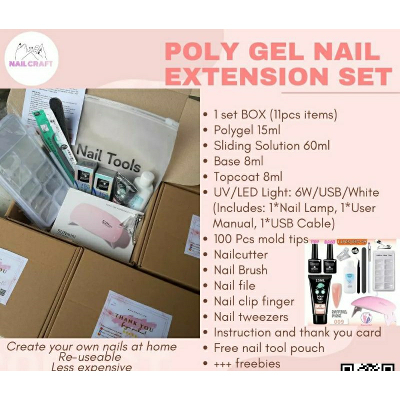 Polygel Nail Extension Complete SET BOX -Nailcraft_ph | Shopee Philippines