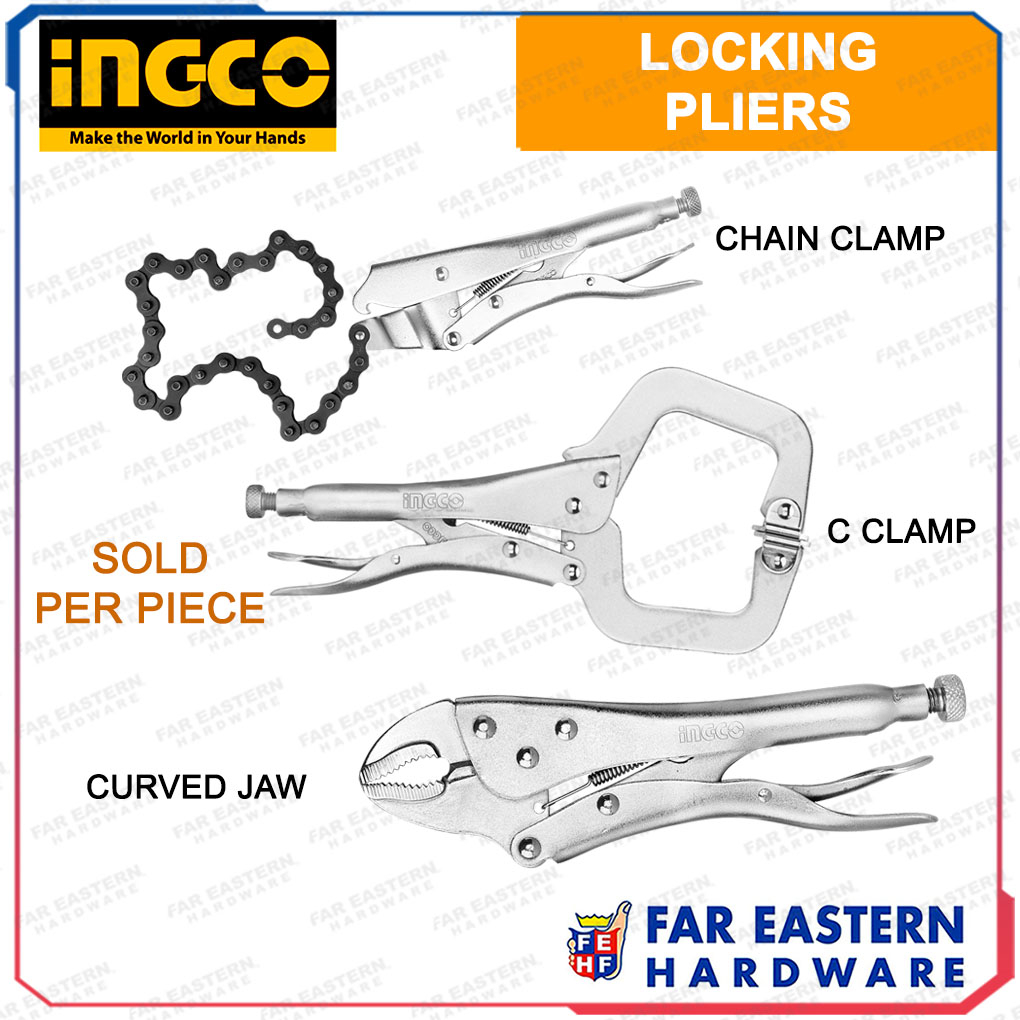 INGCO Locking Pliers Straight | Curved Jaw | Chain Clamp | C Clamp ...