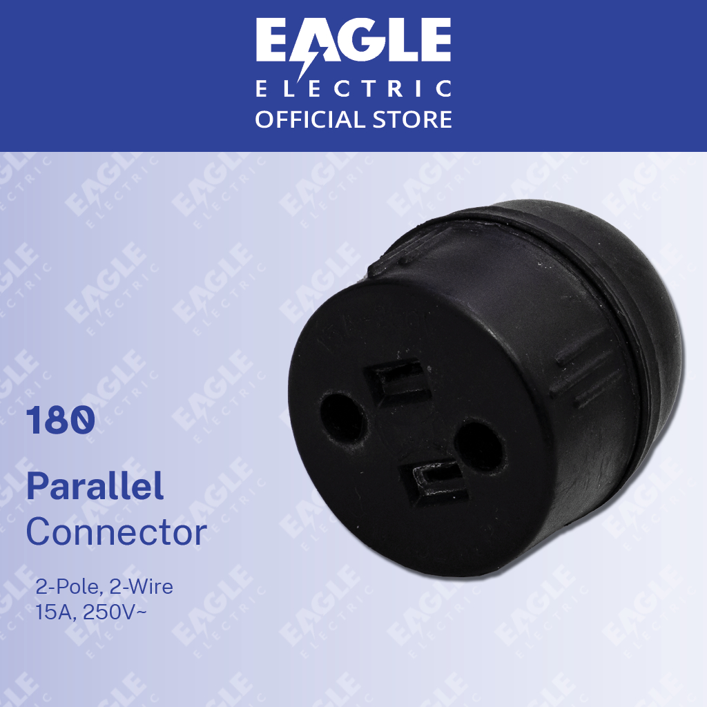 EAGLE 180 Rubber Parallel Connector 15A 250V~ EEPH Female Outlet ...
