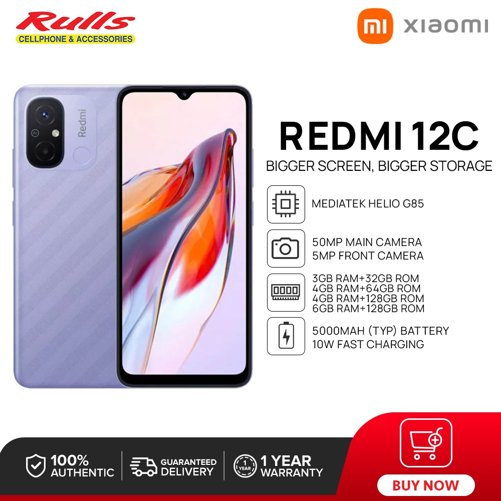 Xiaomi Redmi 12C Smartphone | 3GB+32GB, 4GB+64GB, 4GB+128GB, 6GB+128GB ...