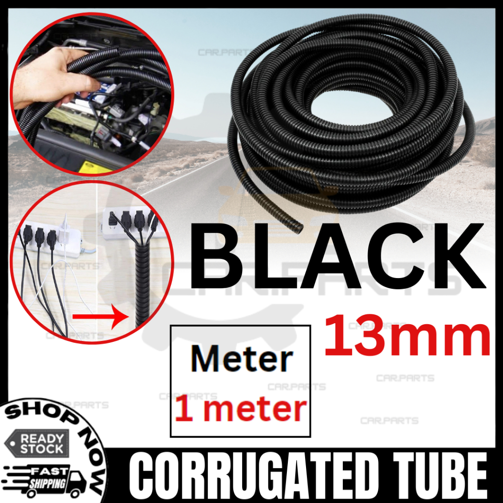 CP (1M) 13mm Car Split Wire Loom Conduit Polyethylene Corrugated Pipe ...