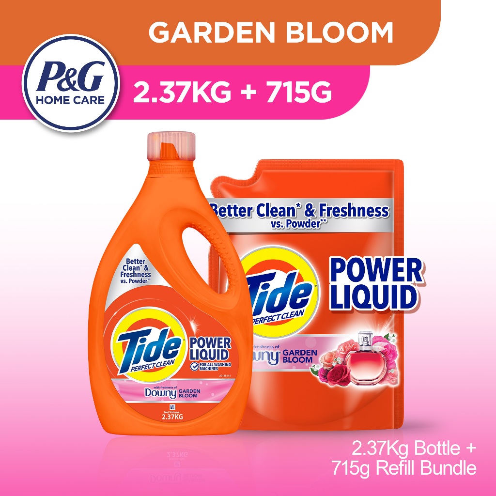 Tide Liquid Detergent Original White Garden Bloom 2.37KG+715g - 2.43KG+730g Bottle Refill (Fresh ...