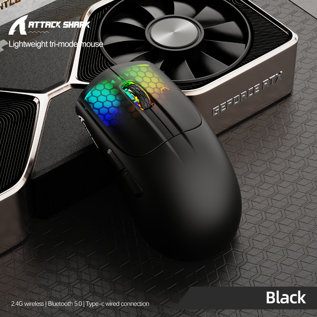 Attack Shark X5 RGB Wireless Gaming Mouse Backlit Ultralight 2.4G + BT ...