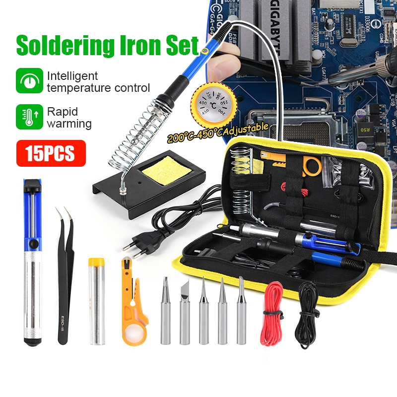 60W/80W Soldering Iron Set Electronic Iron Kit Adjustable Temperature ...